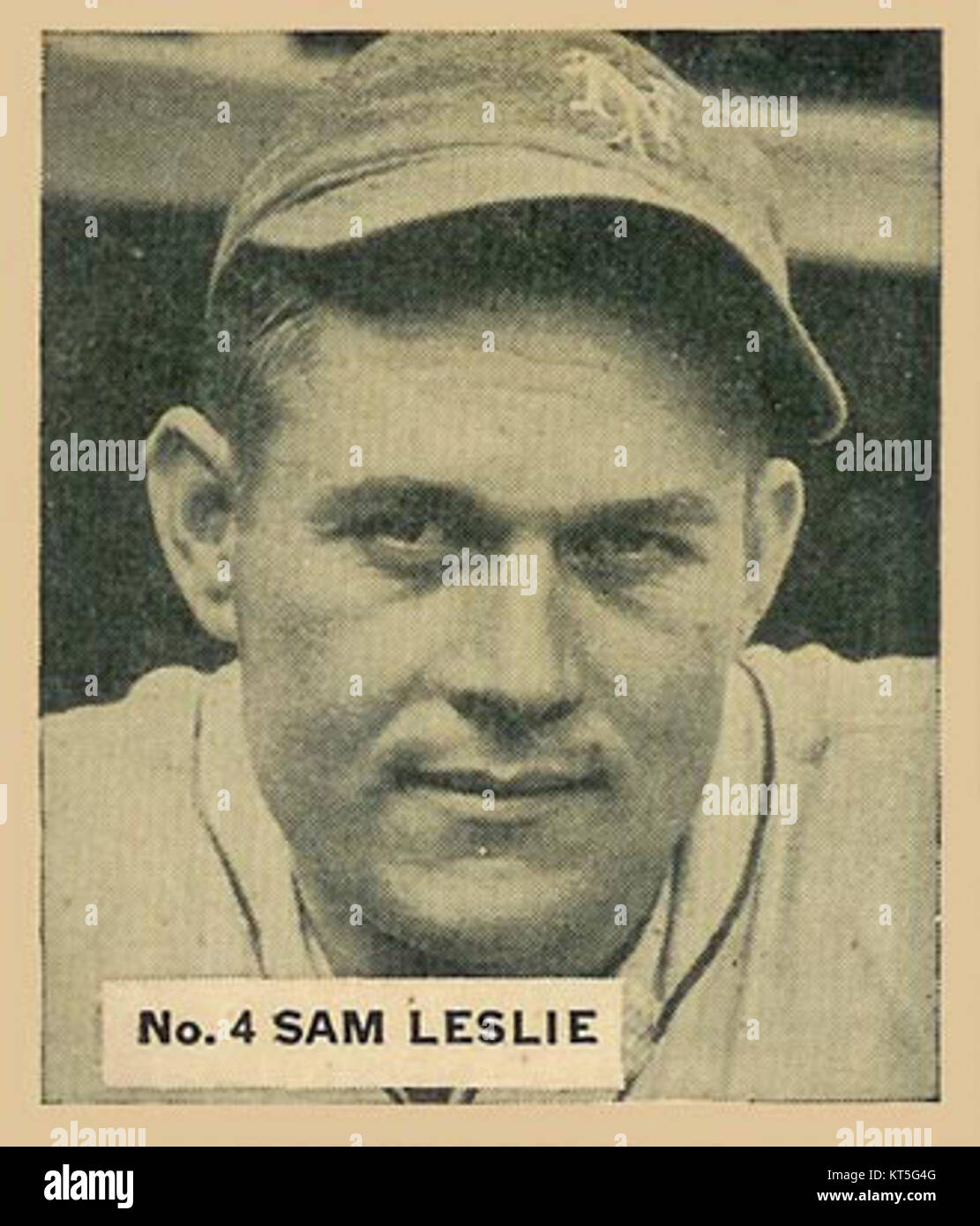 Sam Leslie was a baseball player featured on a 1936 Goudey card, part ...