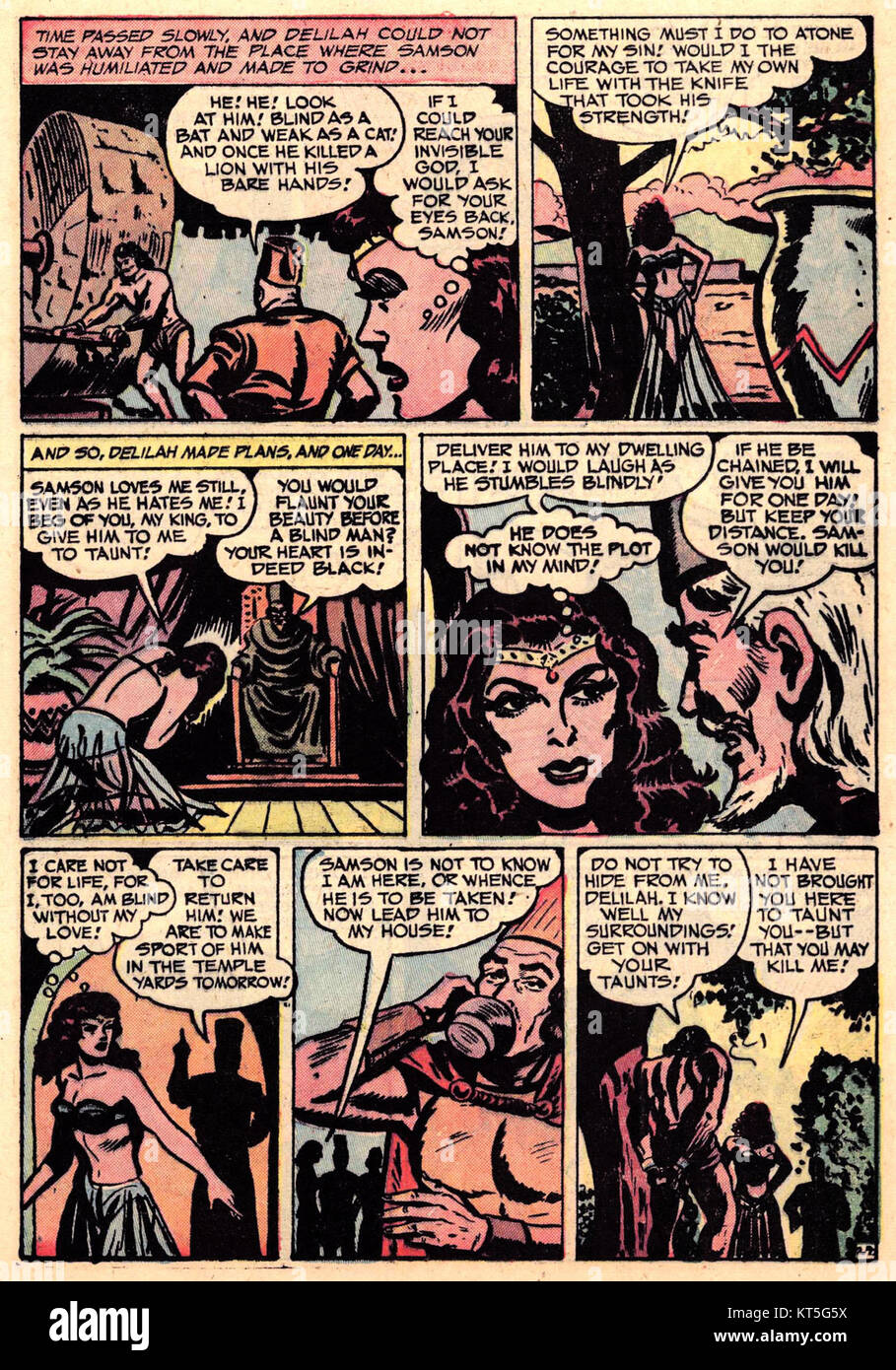 This scene from *Samson and Delilah* portrays the biblical story of the ...