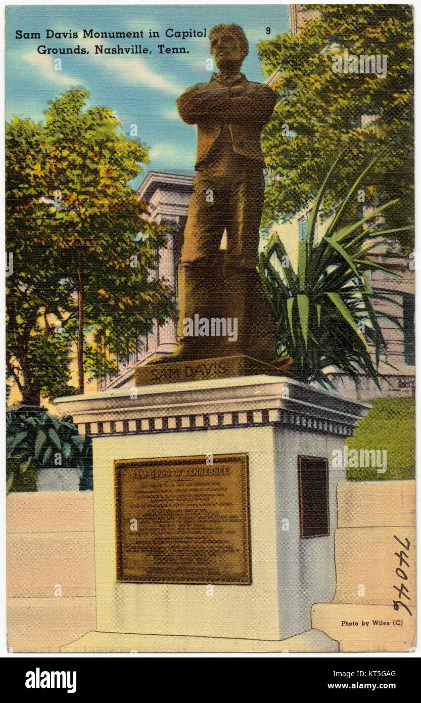 The Sam Davis Monument, located in the Capitol grounds of Nashville ...
