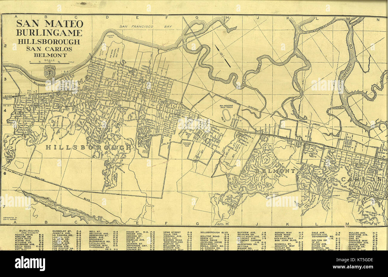Map of burlingame hi-res stock photography and images - Alamy