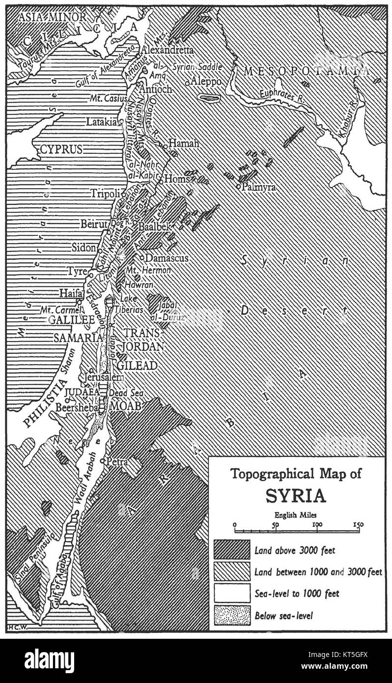 The SASH D016 is a topographical map of Syria, providing detailed ...
