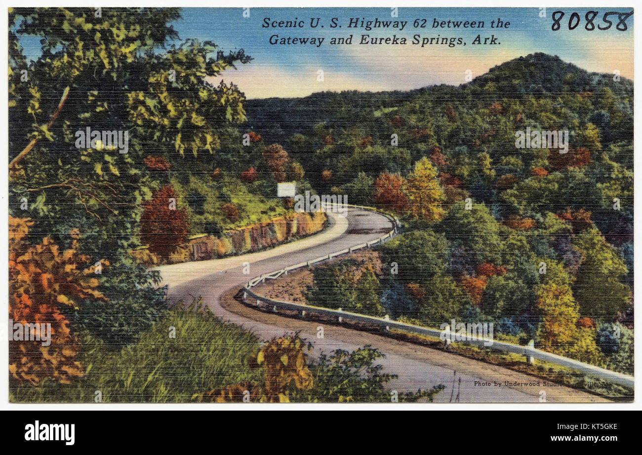 This image captures the scenic U.S. Highway 62, a historic route ...