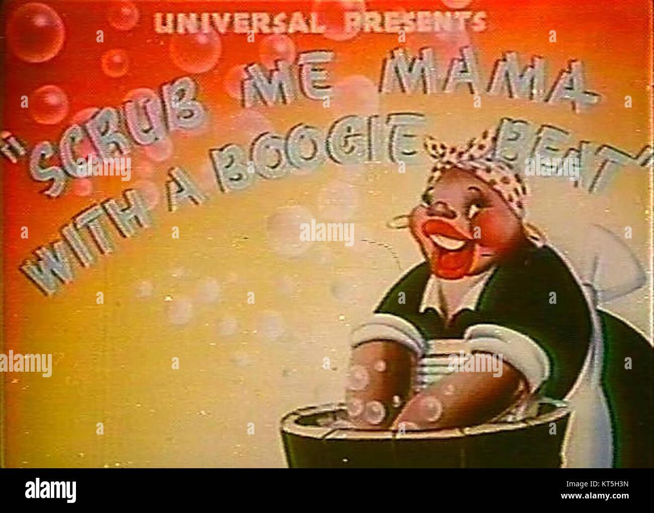 The title card for the 1941 animated short film 'Scrub Me Mama with a ...