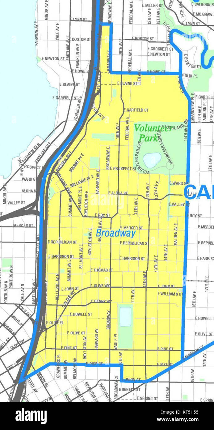 Seattle - Broadway map Stock Photo - Alamy