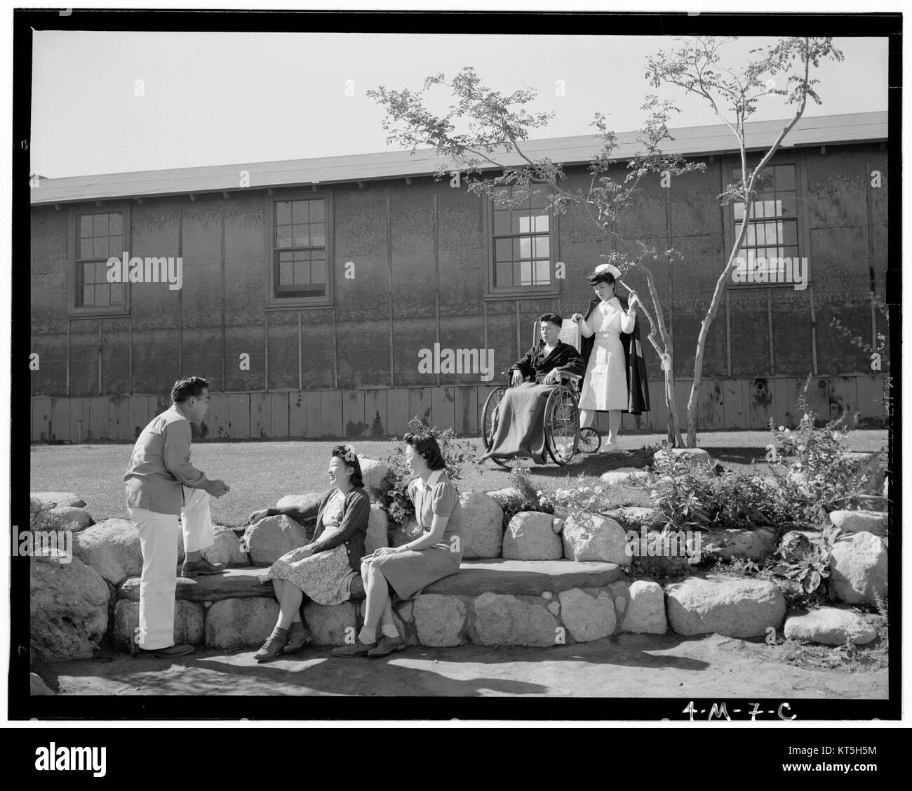 Ansel Adams' photograph of Nurse Aiko Hamaguchi and patient Tom Kano at ...