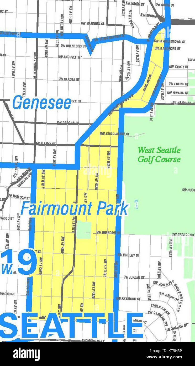 A map of Fairmount Park in Seattle, which outlines the park's layout ...