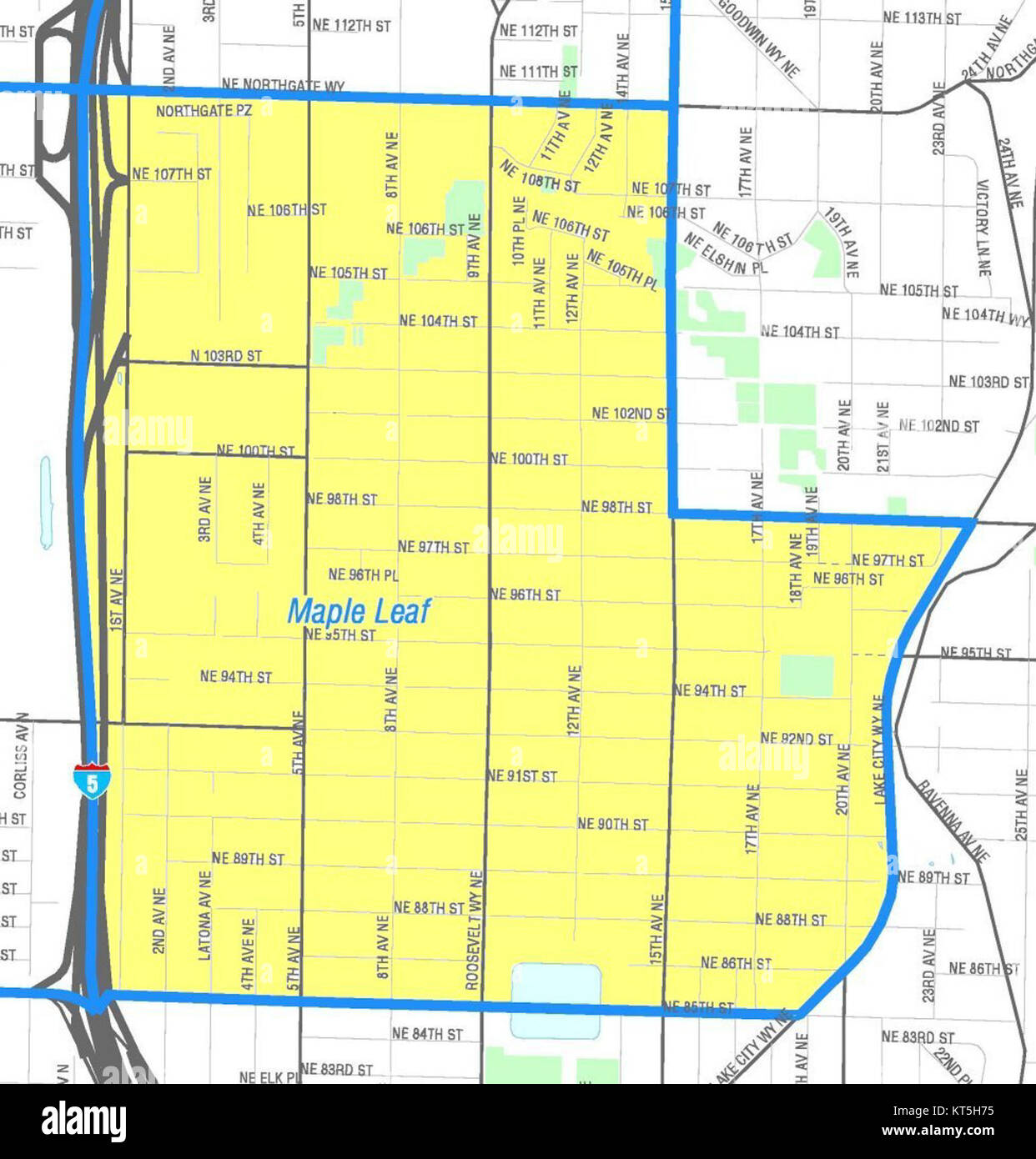 This map of the Maple Leaf neighborhood in Seattle highlights the area ...