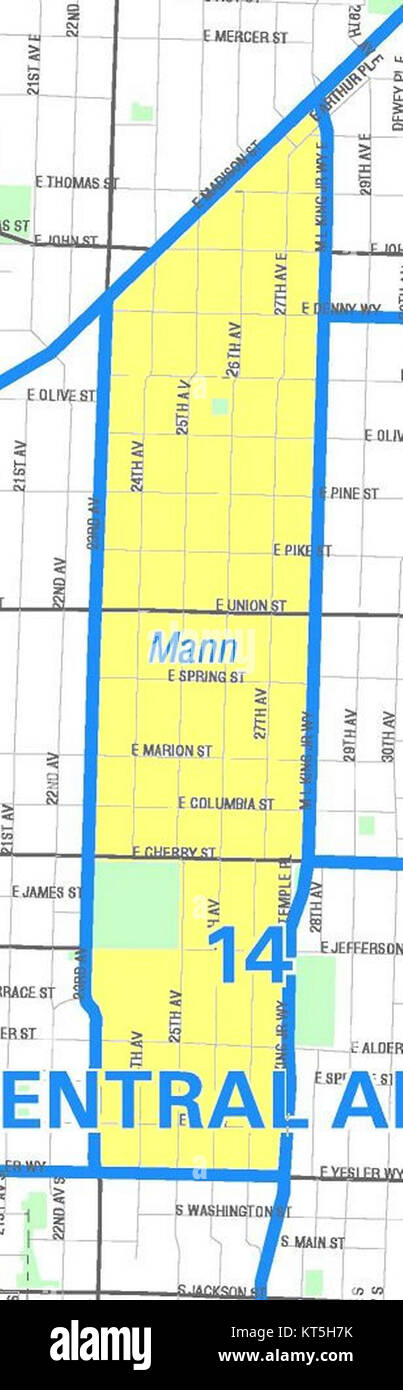 Seattle - Mann map Stock Photo - Alamy