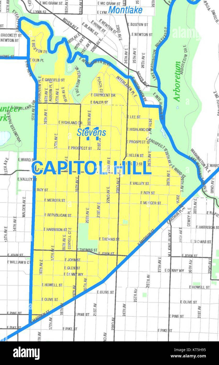 A historical map of Seattle by Stevens, providing a detailed view of ...