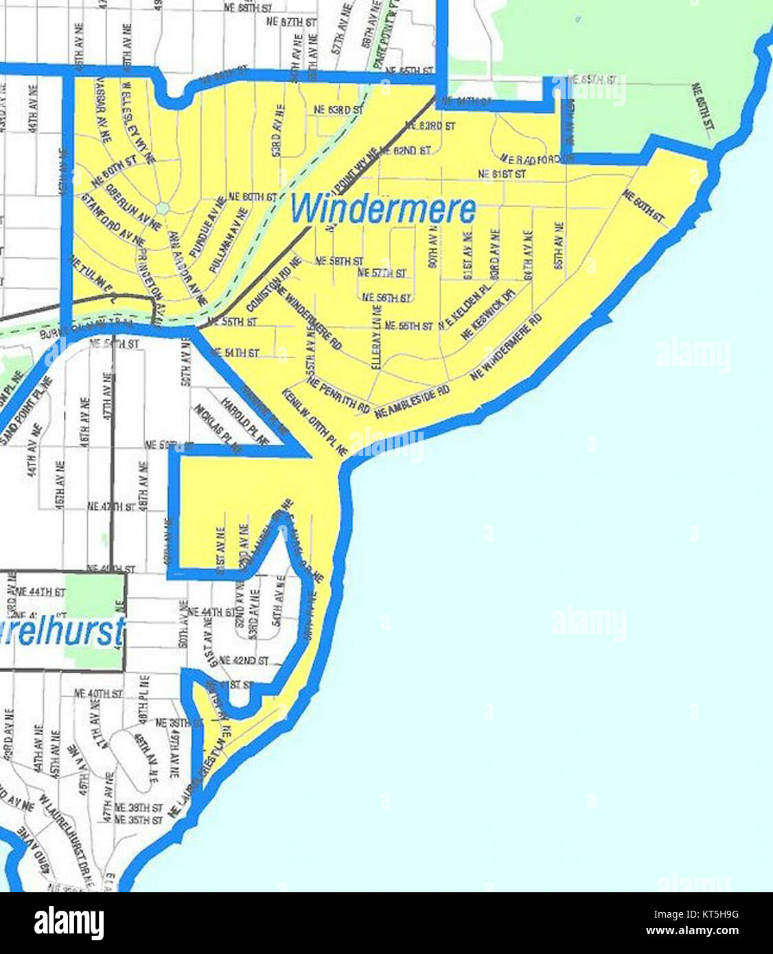 The map of Windermere, Seattle, illustrates the geographical layout of ...