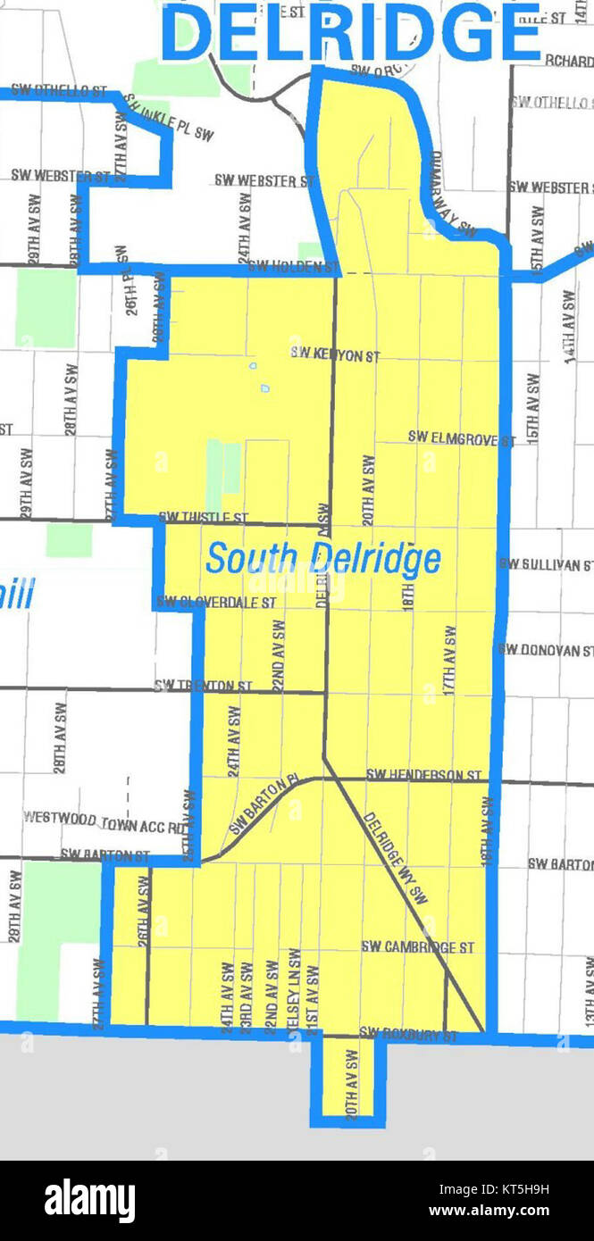 Map of the South Delridge neighborhood in Seattle, Washington ...