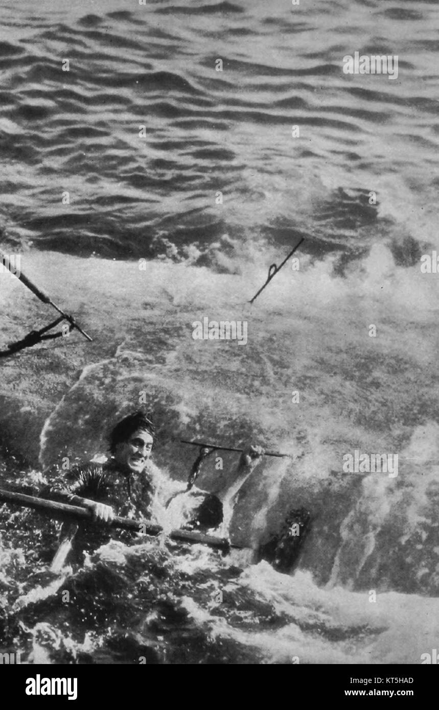 A still from the 1920 silent film *Sea Beast*, capturing a dramatic ...