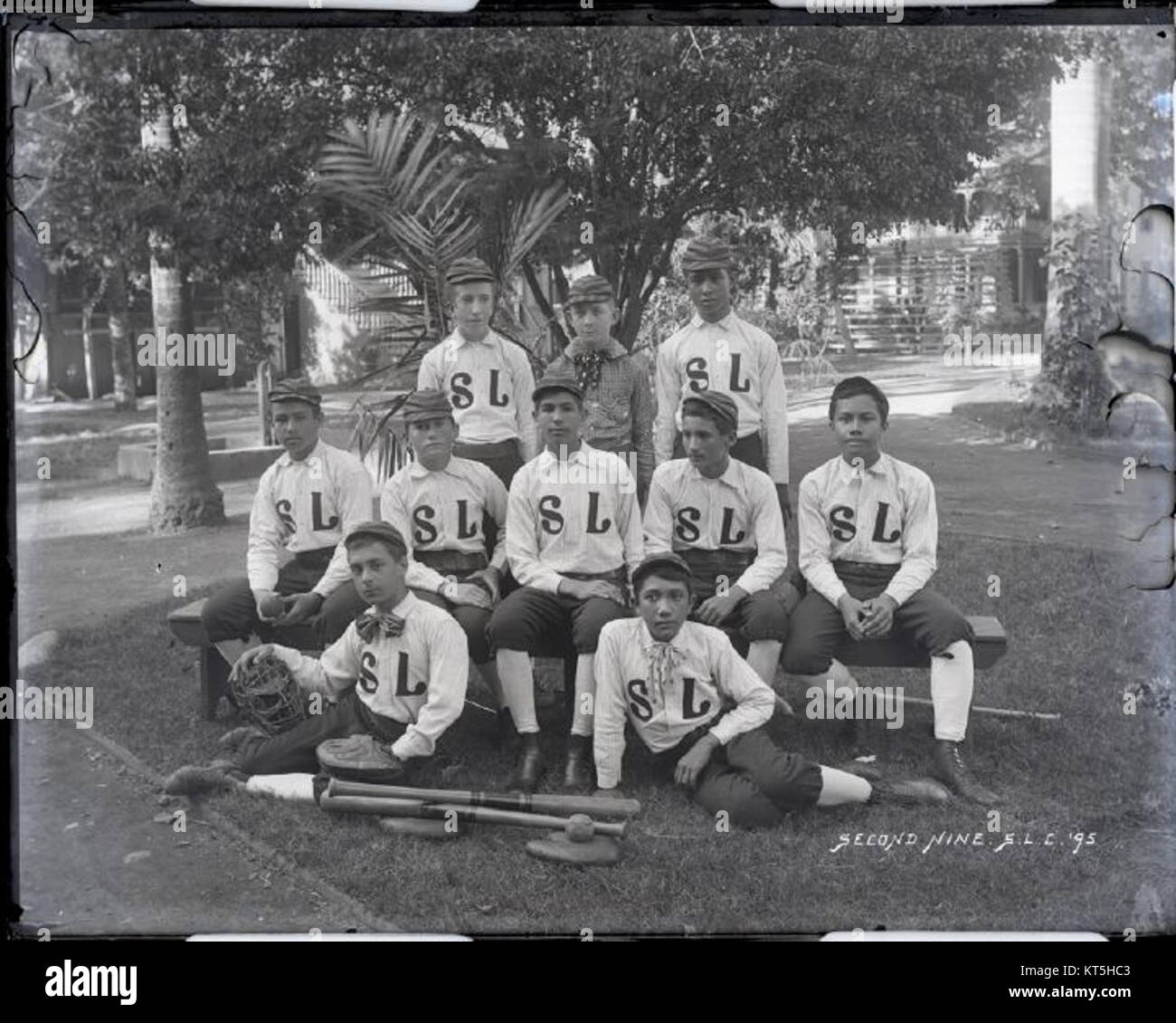 The photograph from 1895 captures the Second Nine Baseball Team from ...