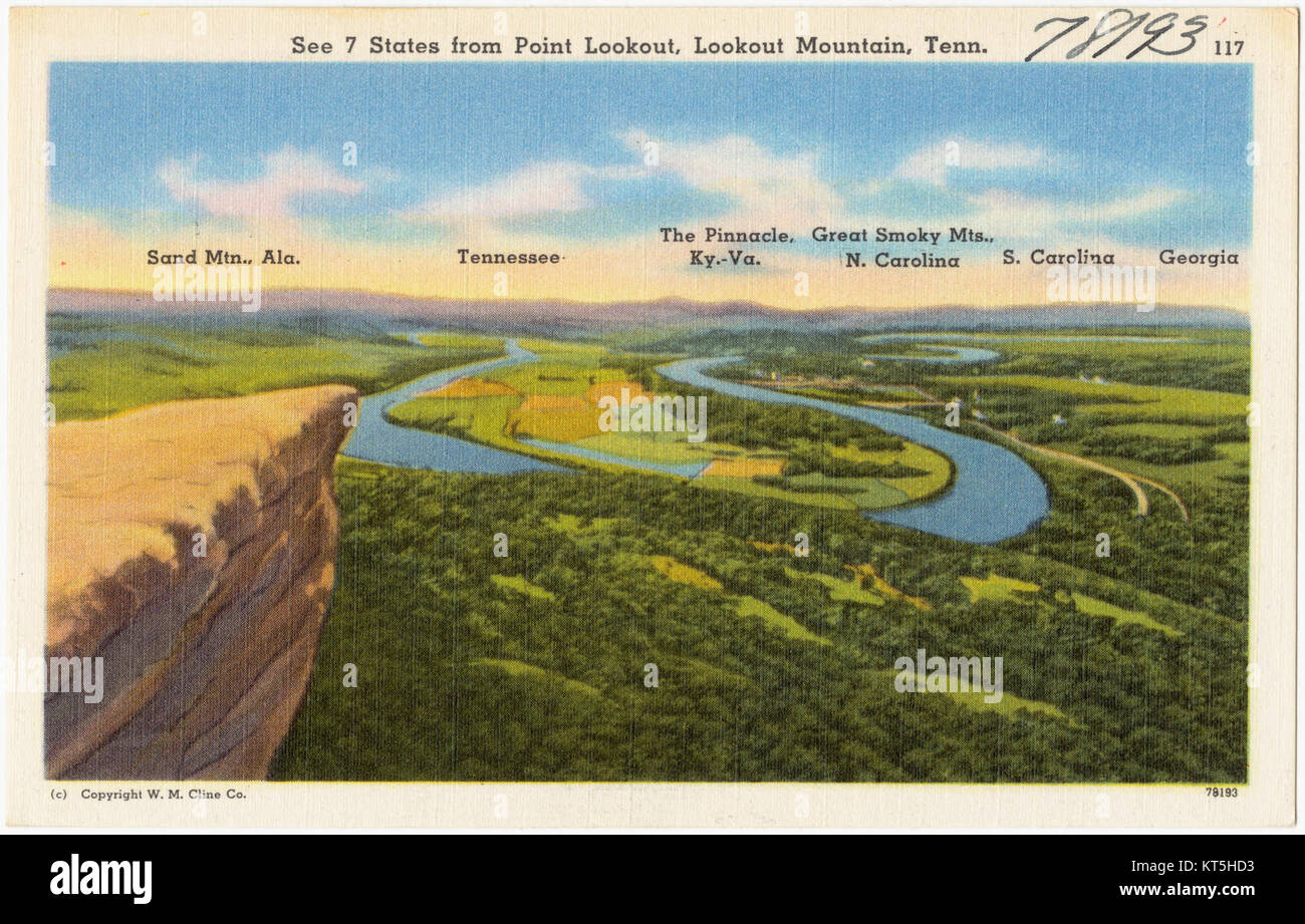 Point Lookout on Lookout Mountain in Tennessee offers a panoramic view ...