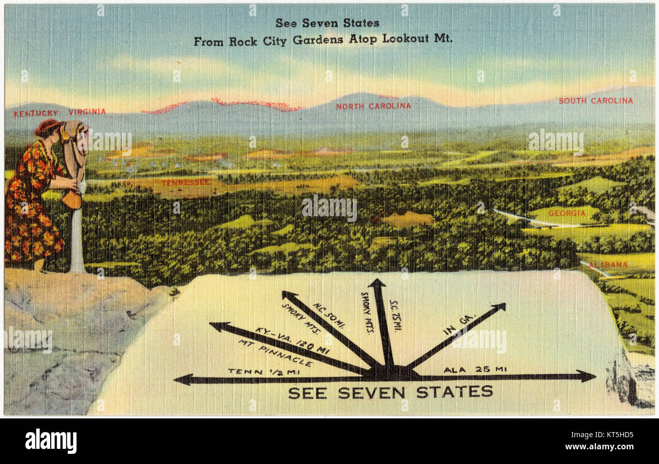 From Point Lookout on Lookout Mountain in Tennessee, visitors can see ...