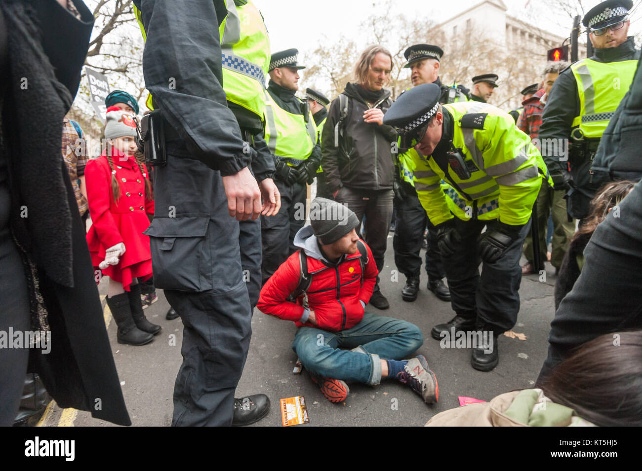 Demonstration war police sitting war iraq protest hi-res stock ...