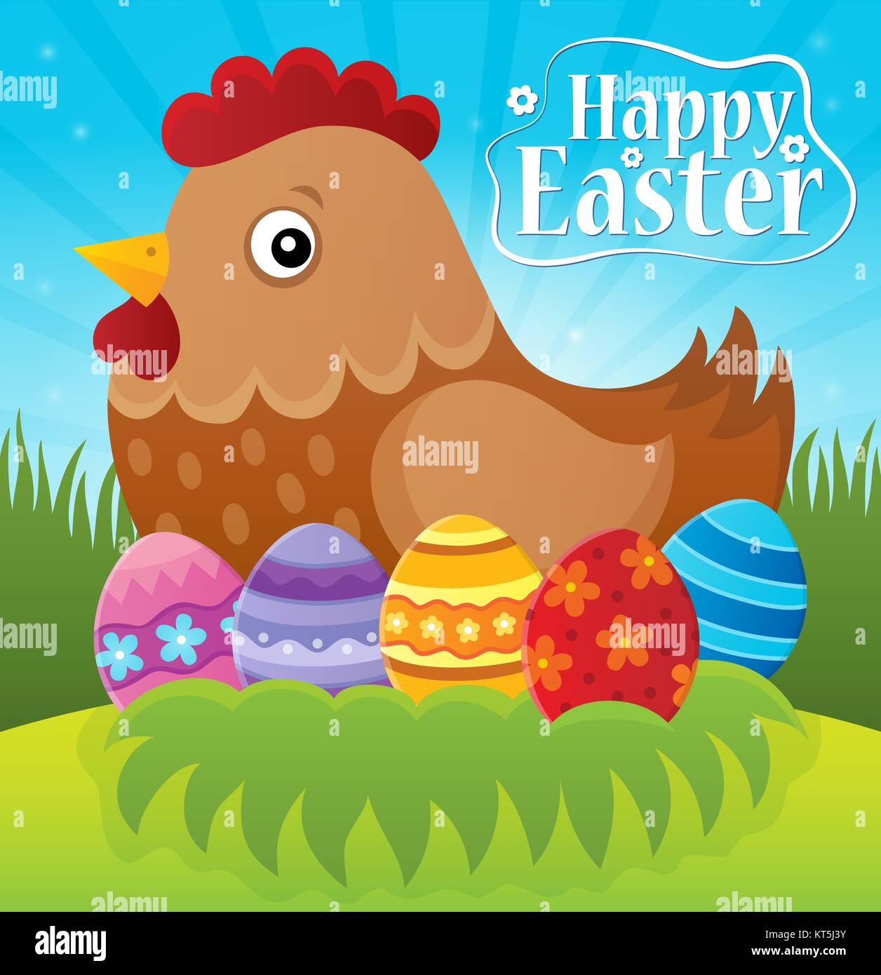 Happy easter theme hen hi-res stock photography and images - Alamy