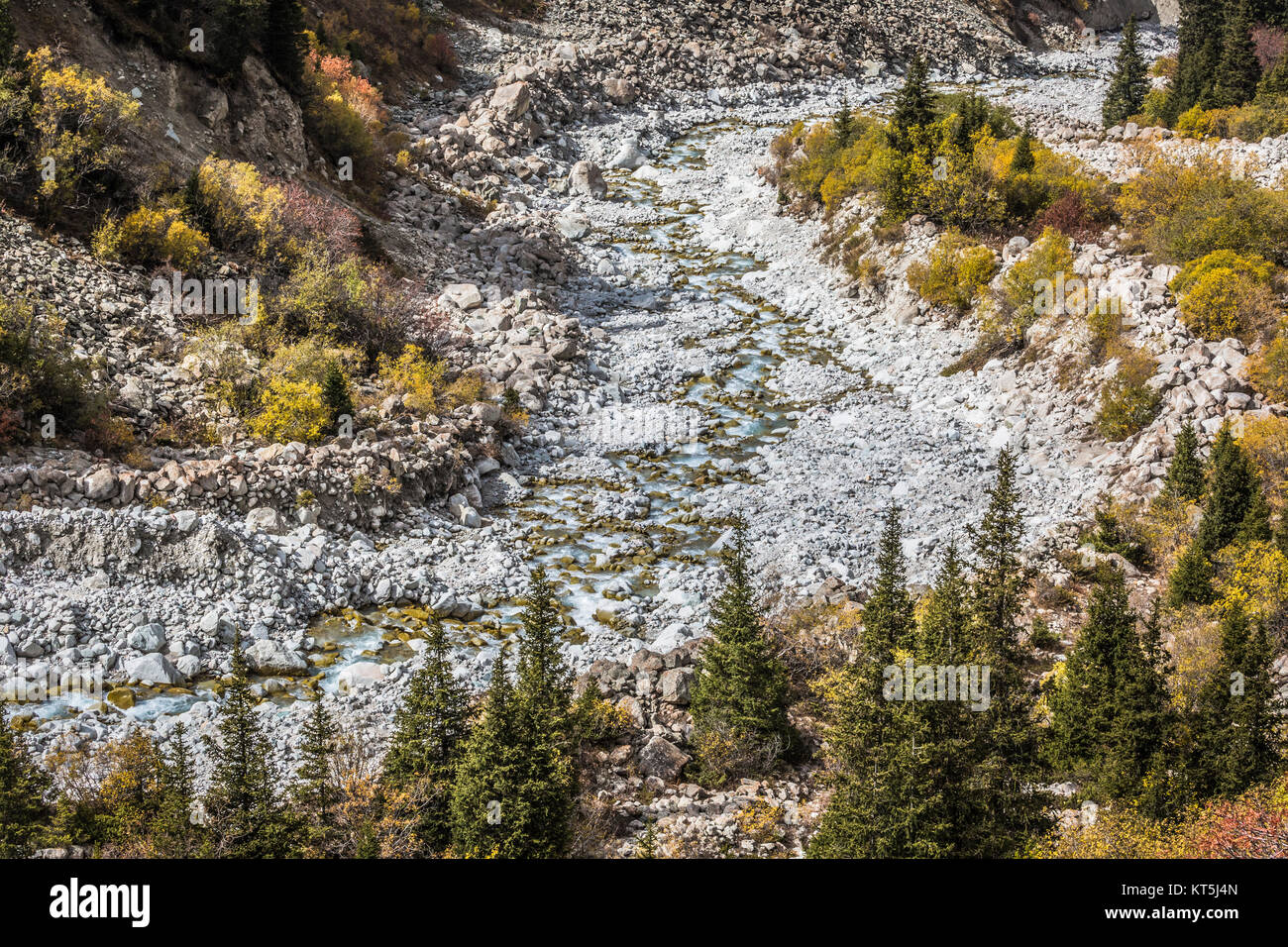 The panorama of mountain landscape of Ala-Archa gorge in the summer's ...