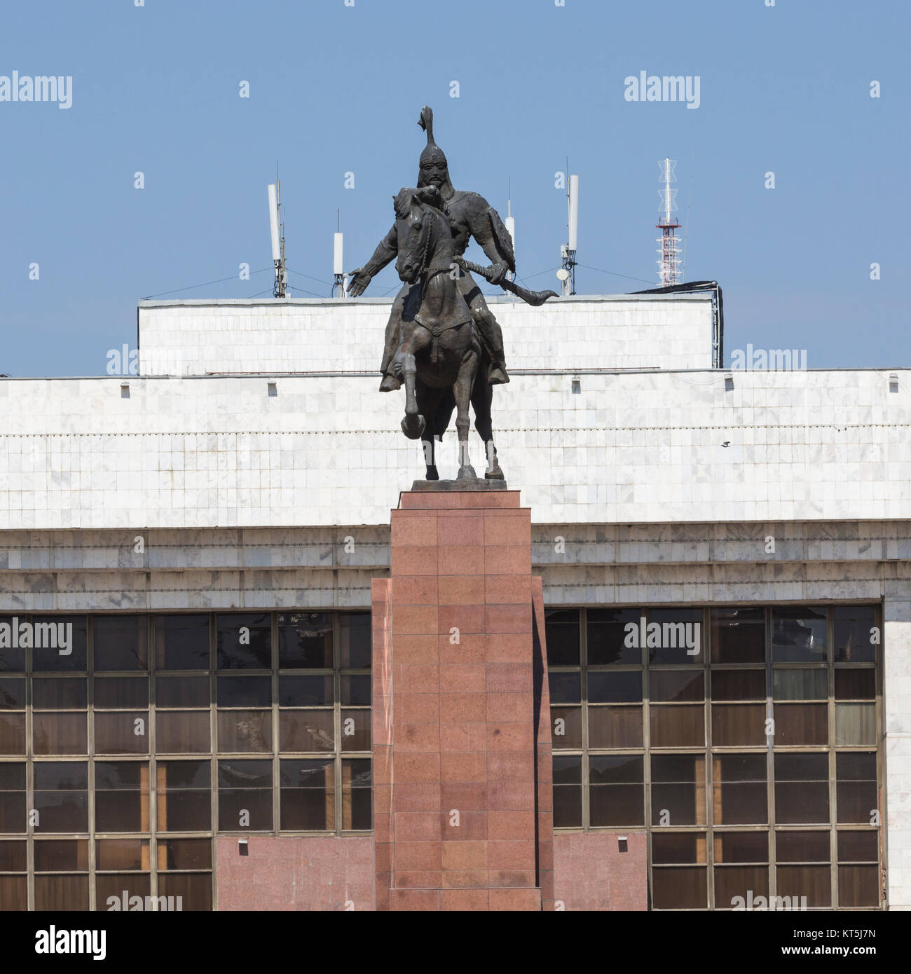 Monument Epic of Manas on Ala-Too Square. Bishkek Stock Photo - Alamy