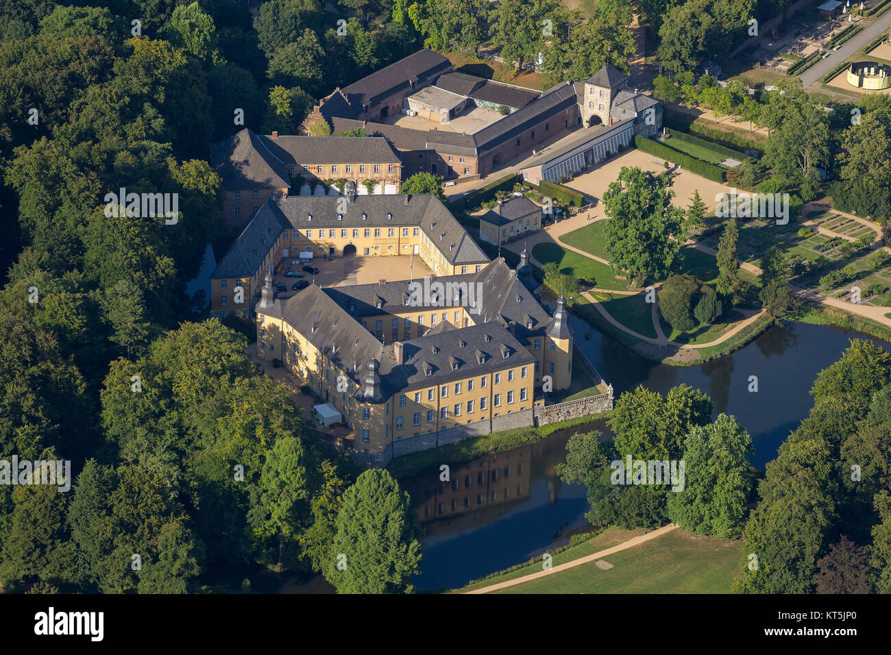 Moated castle, water castle Dyck with two forecourts, location of ...