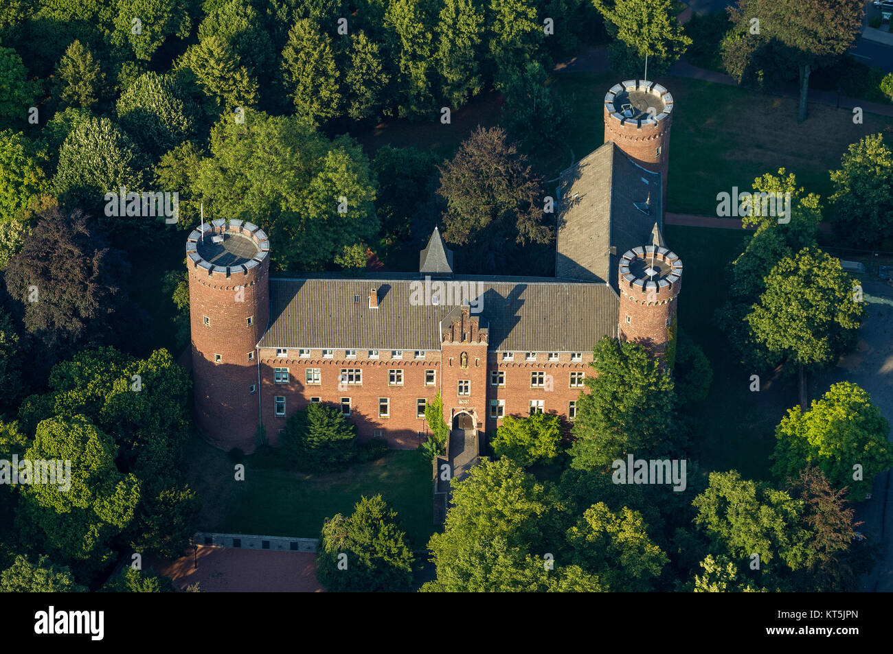 Electorate of Cologne country castle, old town with castle and windmill ...