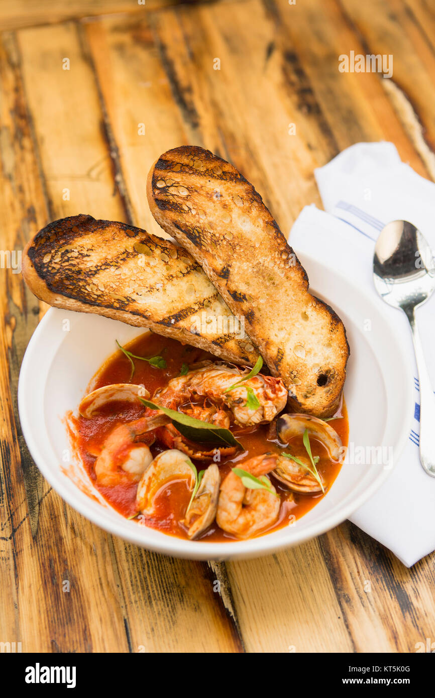 Caribbean fish stew, Rumfish & Vino, Ventura, California Stock Photo ...