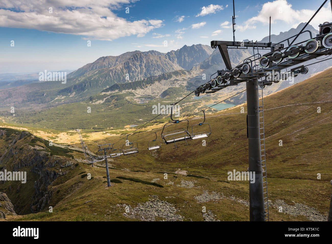 Cable car in Kasprowy Wierch peak in Tatra mountains, Poland Stock ...