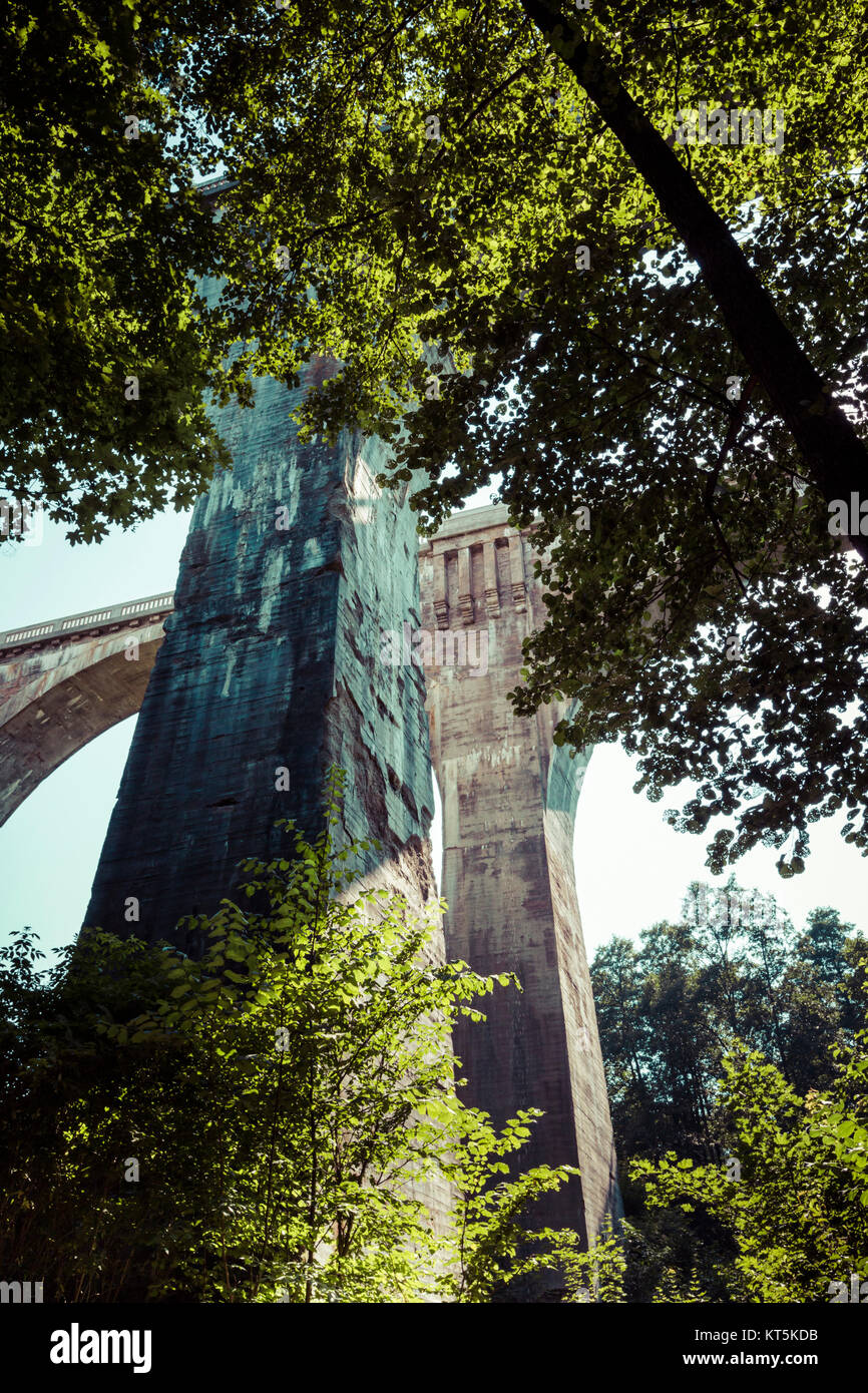 Old concrete railway bridge in Stanczyki, Mazury, Poland Stock Photo ...