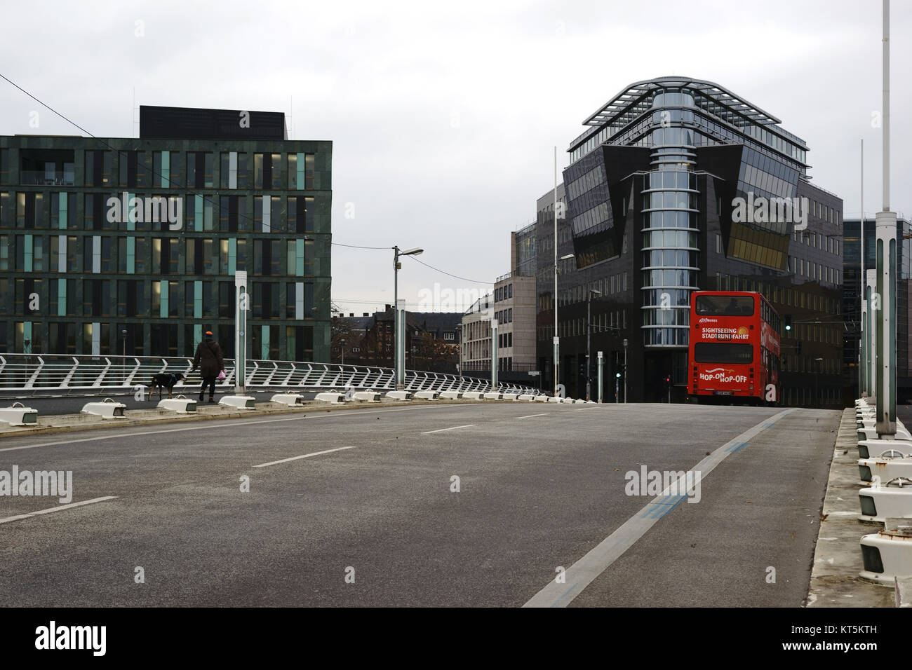 Berlin, Germany - December 06, 2017: A red bus for city tours crosses ...