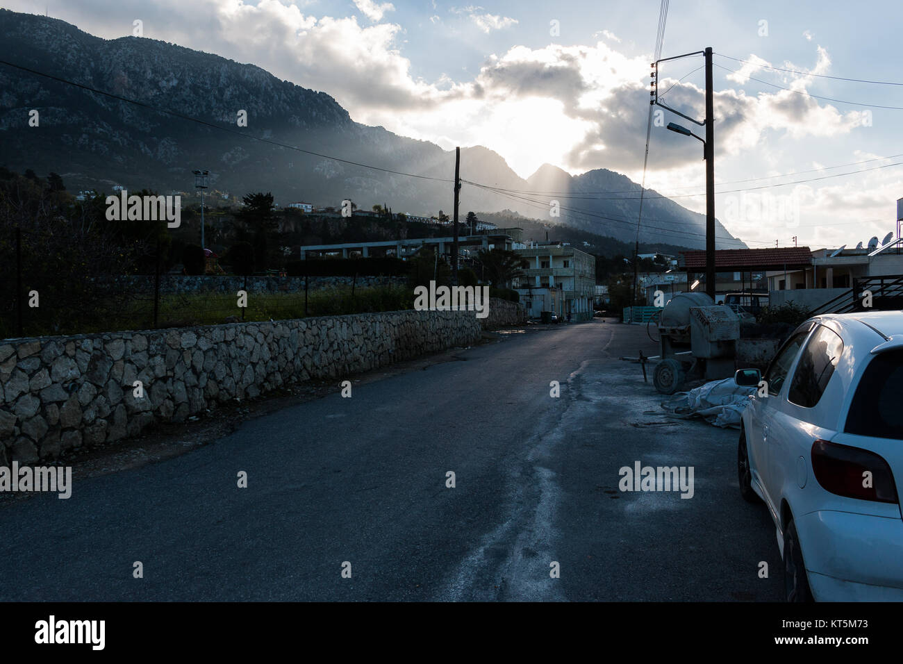 north cyprus,street in lapta Stock Photo - Alamy