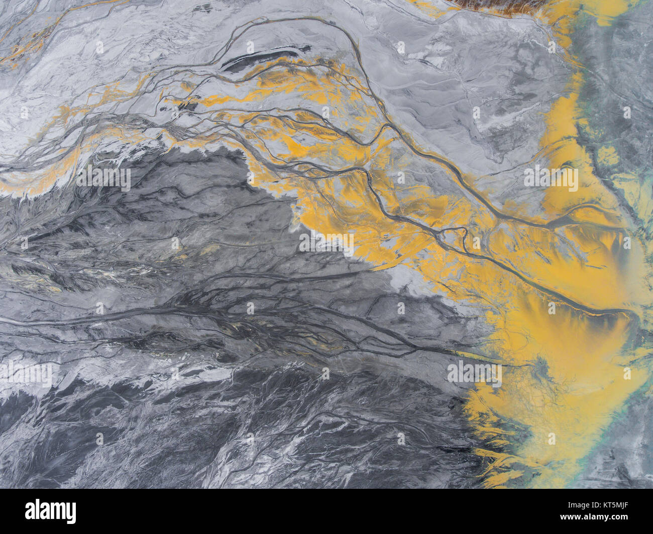Degraded landscape in Poland. Destroyed land. View from above ...
