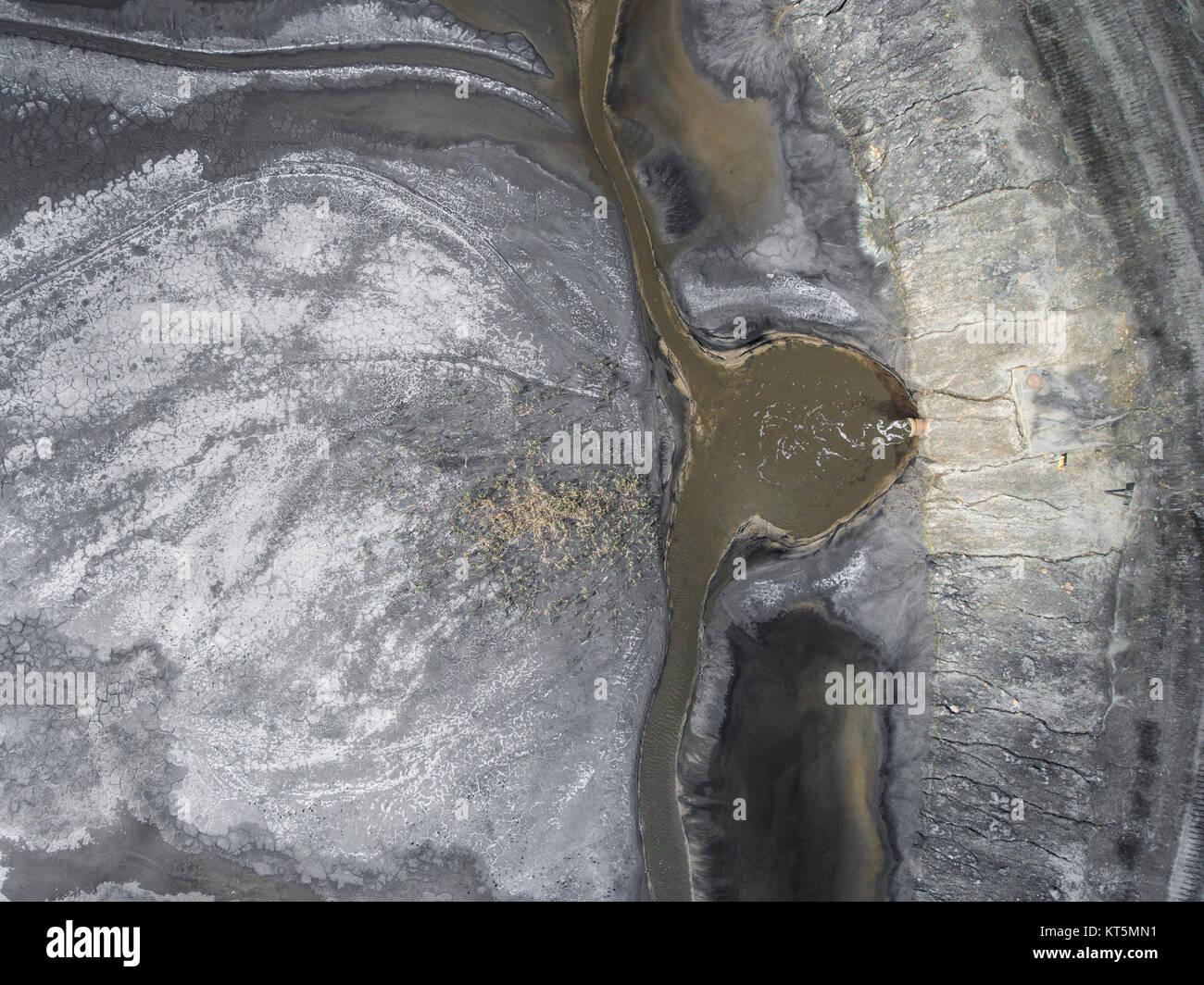 Degraded landscape in south of Poland. Destroyed land. View from above ...