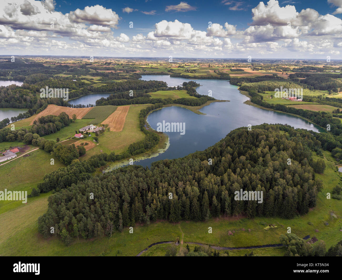 Suwalki Landscape Park, Poland. Summer time. View from above Stock ...