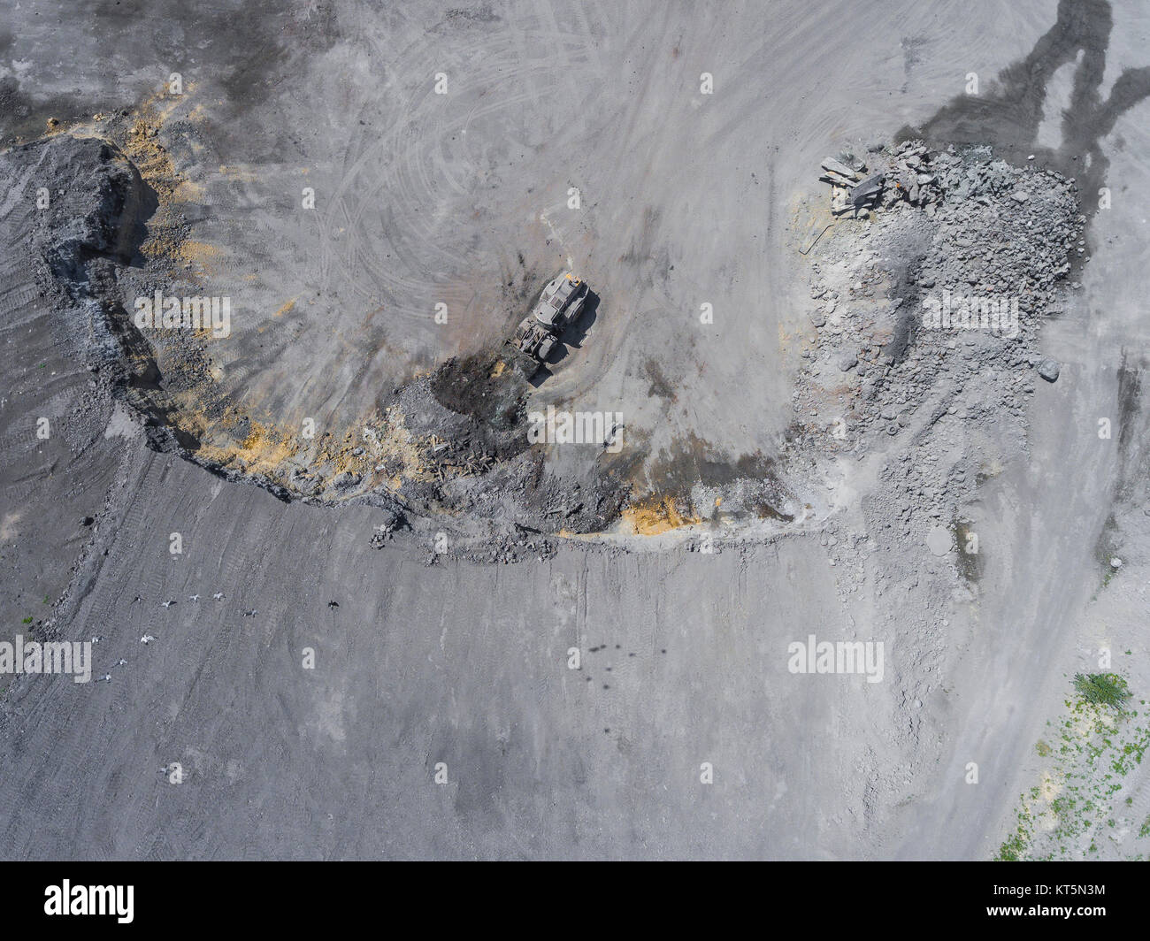 Degraded landscape in south of Poland. Destroyed land. View from above ...