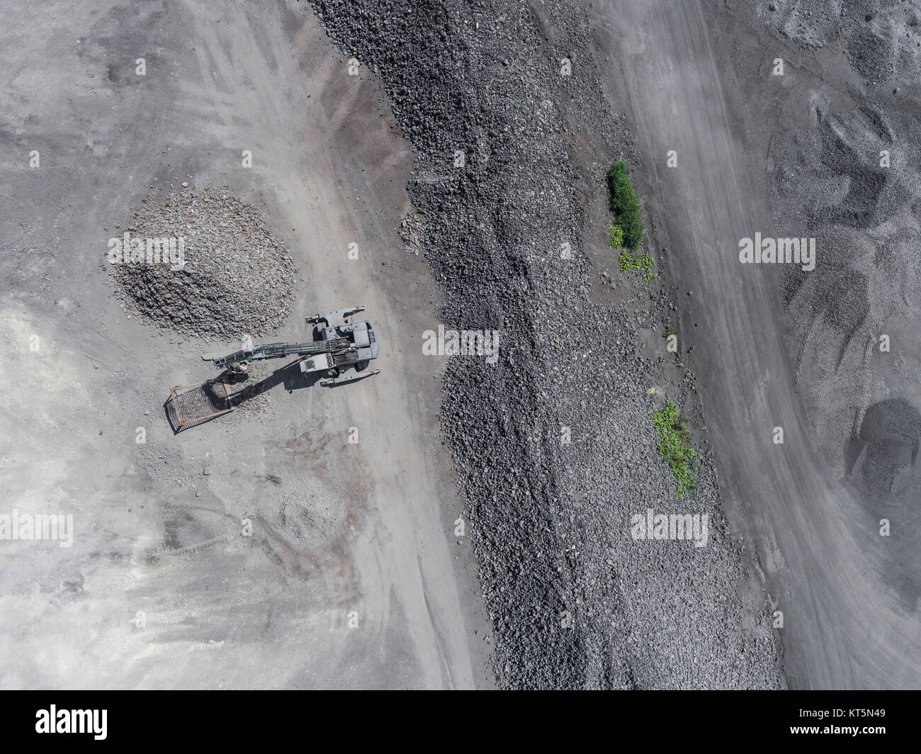 Degraded landscape in south of Poland. Destroyed land. View from above ...