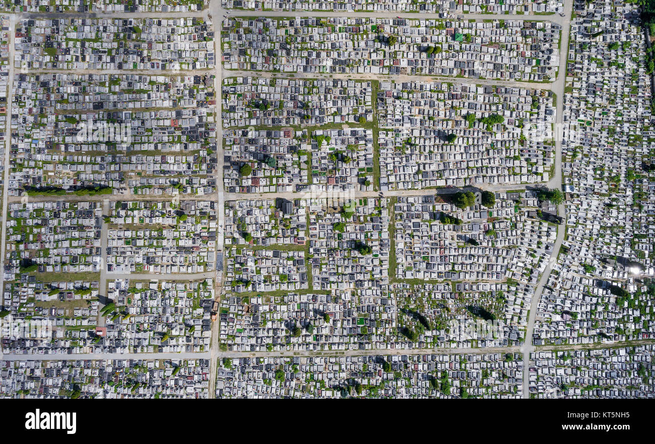 Public cemetery view from above. Poland Stock Photo - Alamy