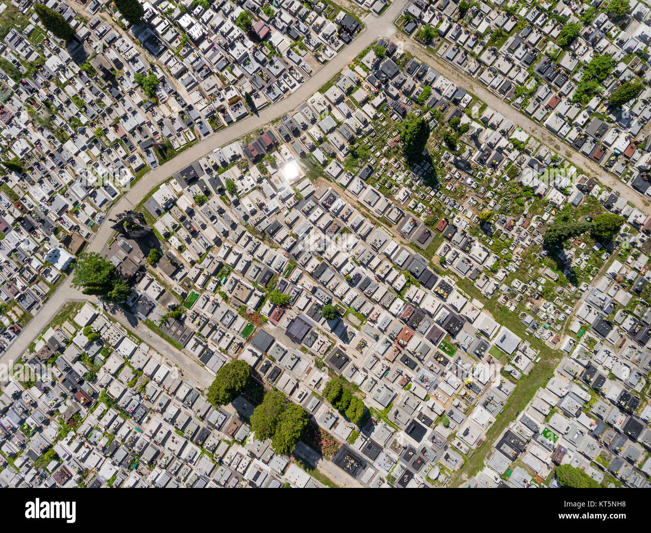 Public cemetery view from above. Poland Stock Photo - Alamy