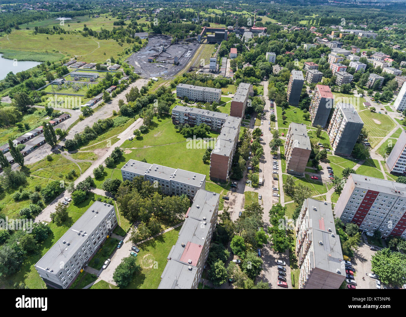 Typical socialist block of flats in Poland. East Europe. View from ...