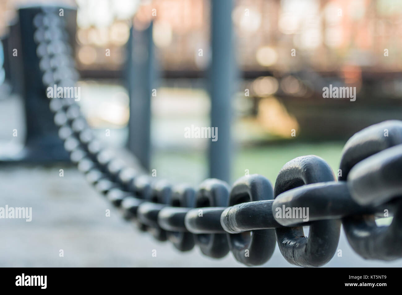 Large Iron Chain Links with focus on very front Stock Photo - Alamy