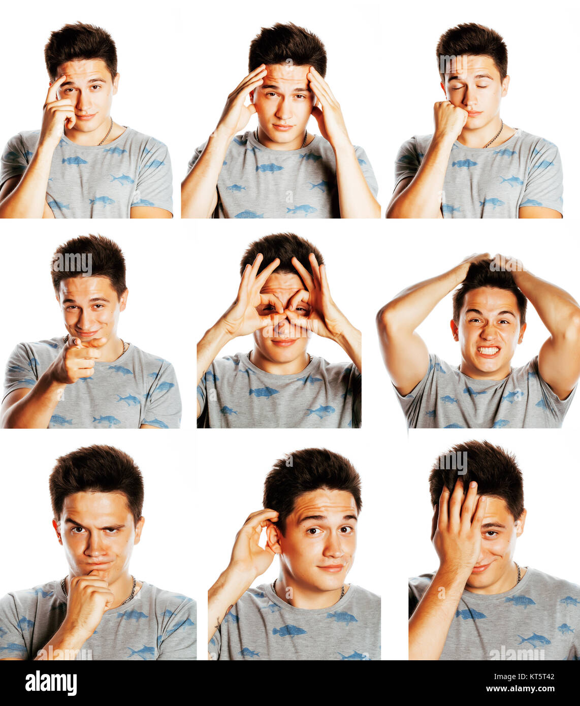 collage of different mens emotions, young guy posing emotional ...