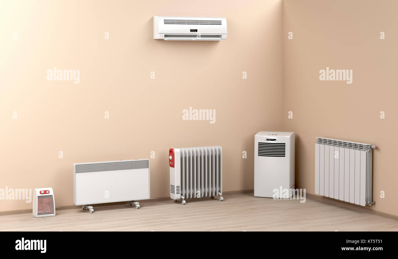 Electric heaters in the room Stock Photo - Alamy