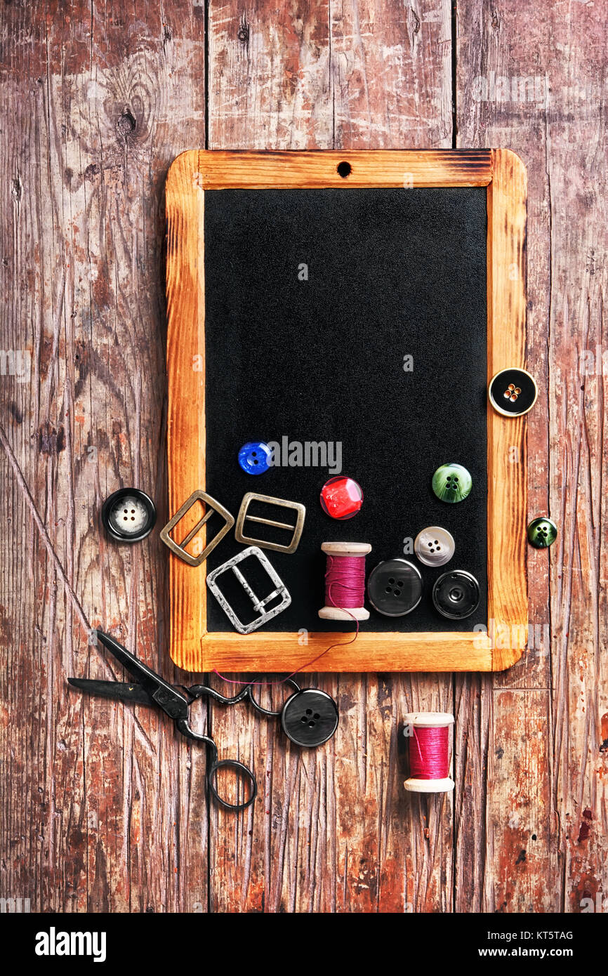 Sewing thread and buttons Stock Photo - Alamy