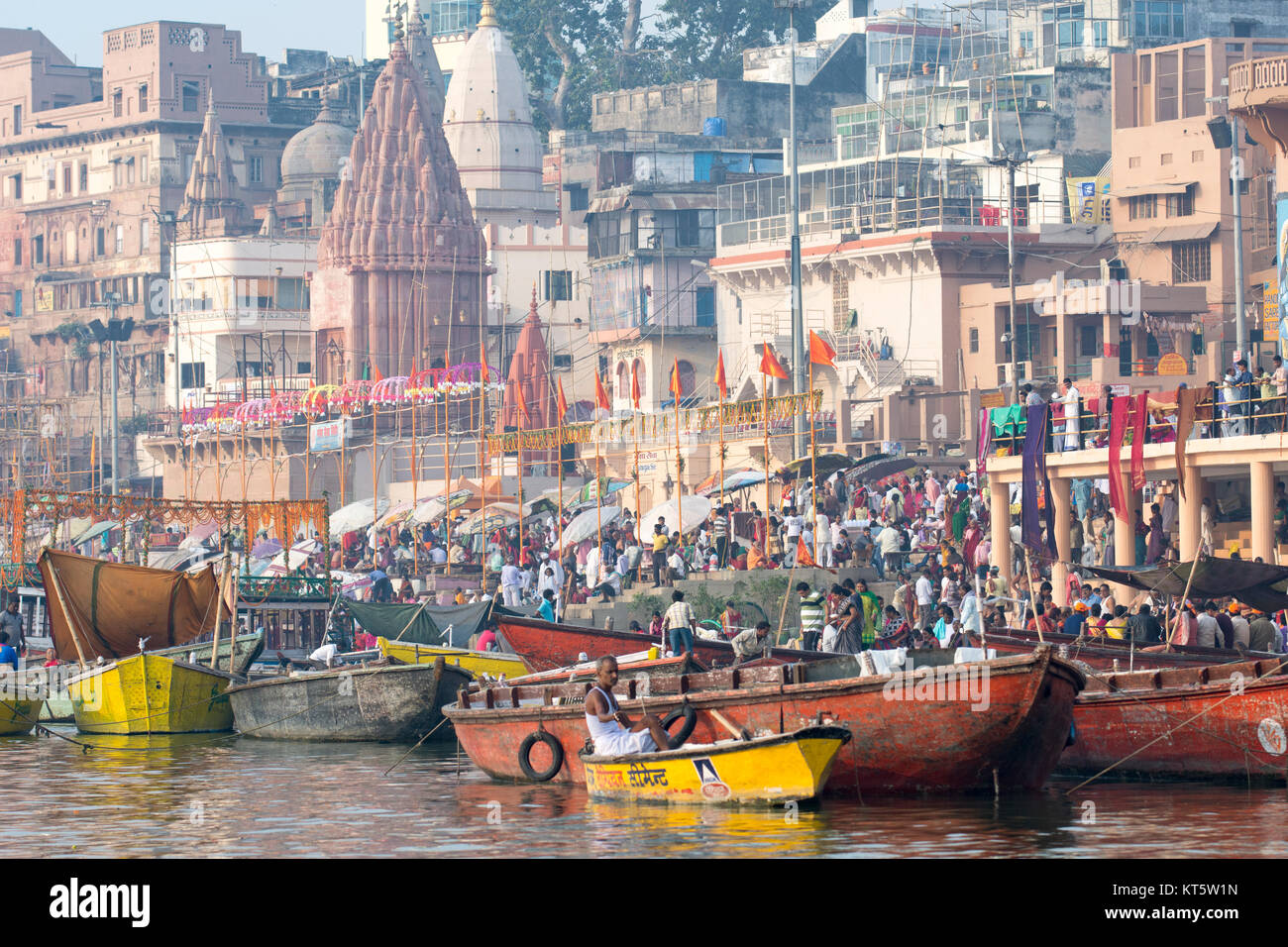 On the holy River Ganges, in Varanasi, India Stock Photo - Alamy