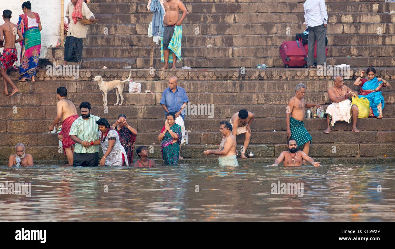 On the holy River Ganges, in Varanasi, India Stock Photo - Alamy