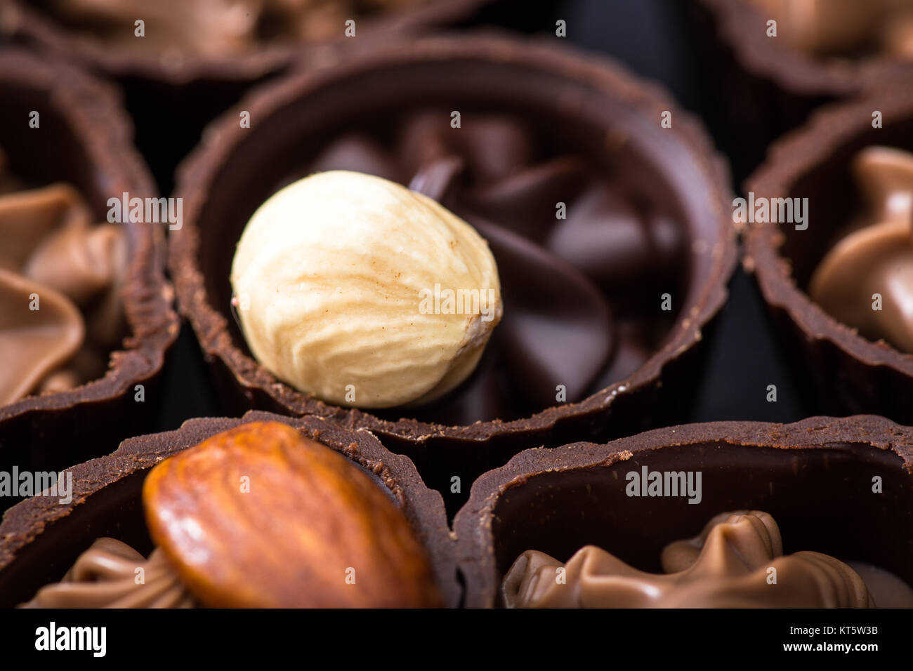 chocolate close-up. various chocolate pralines Stock Photo - Alamy