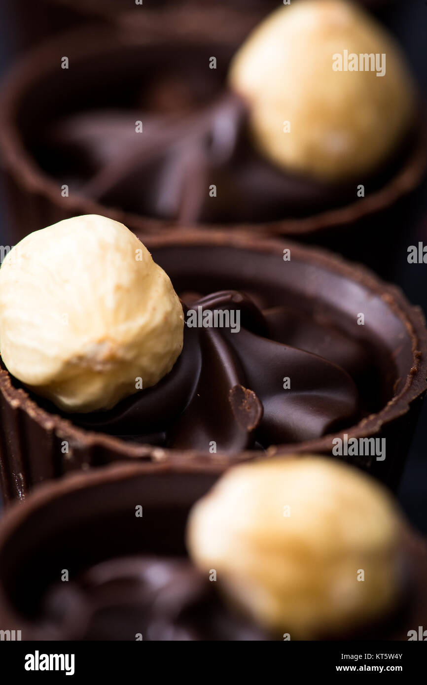 chocolate close-up. various chocolate pralines Stock Photo - Alamy
