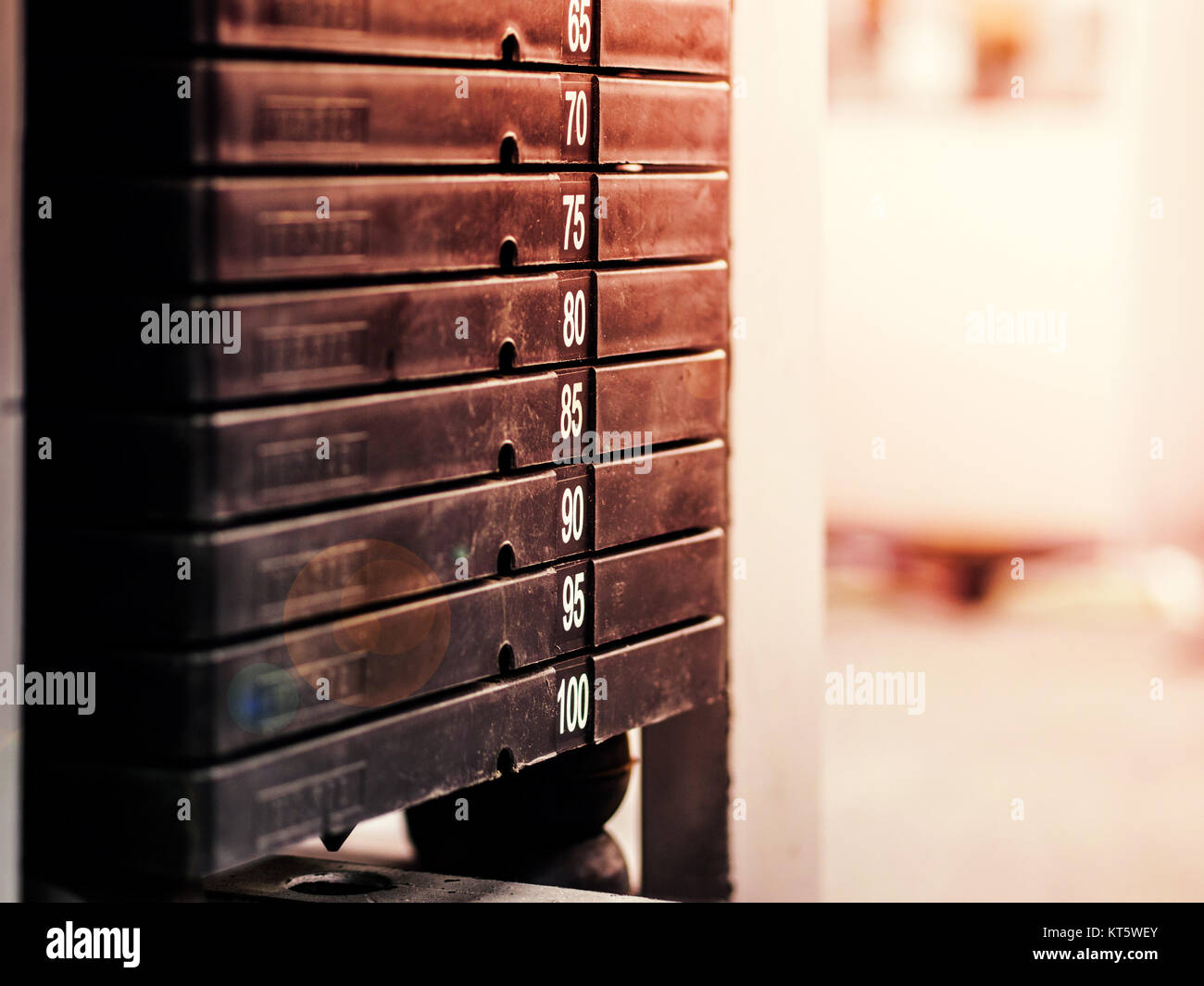 Stack of rusty metal weights in gym bodybuilding equipment Stock Photo ...