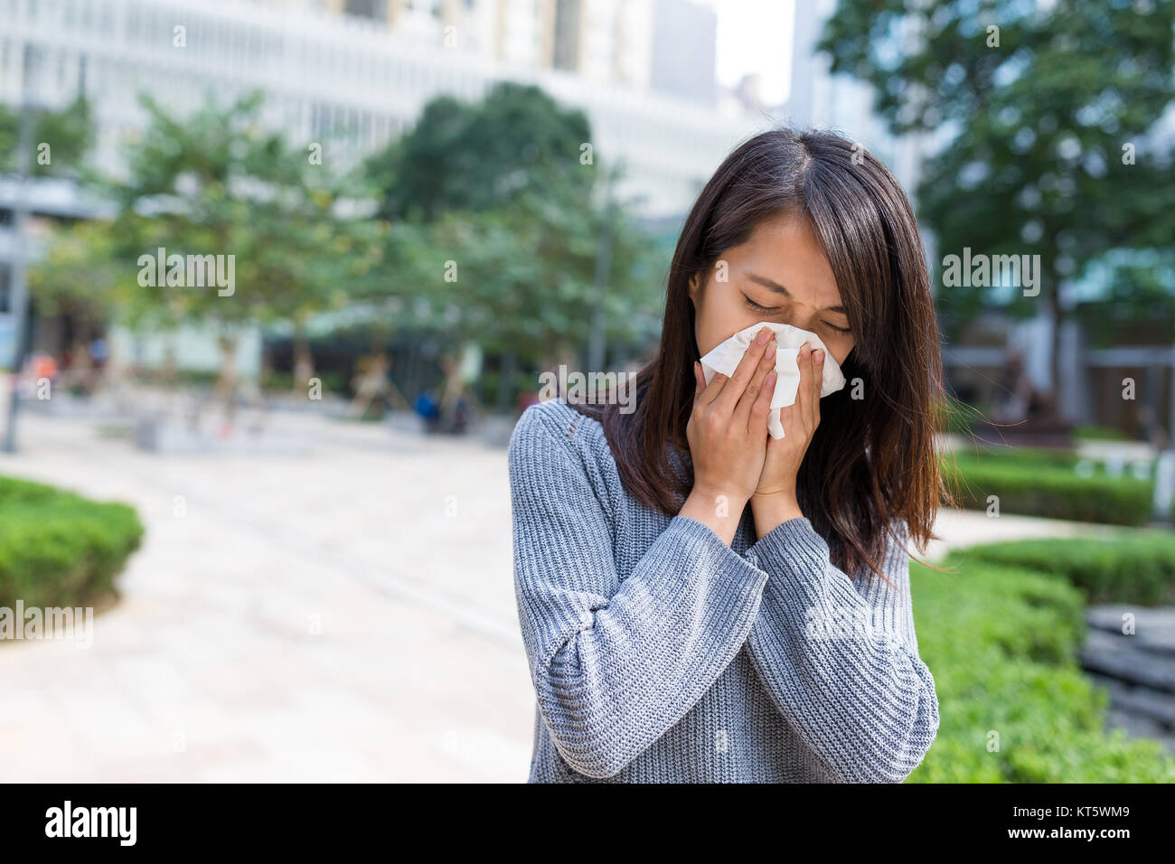 Woman feeling sick Stock Photo - Alamy