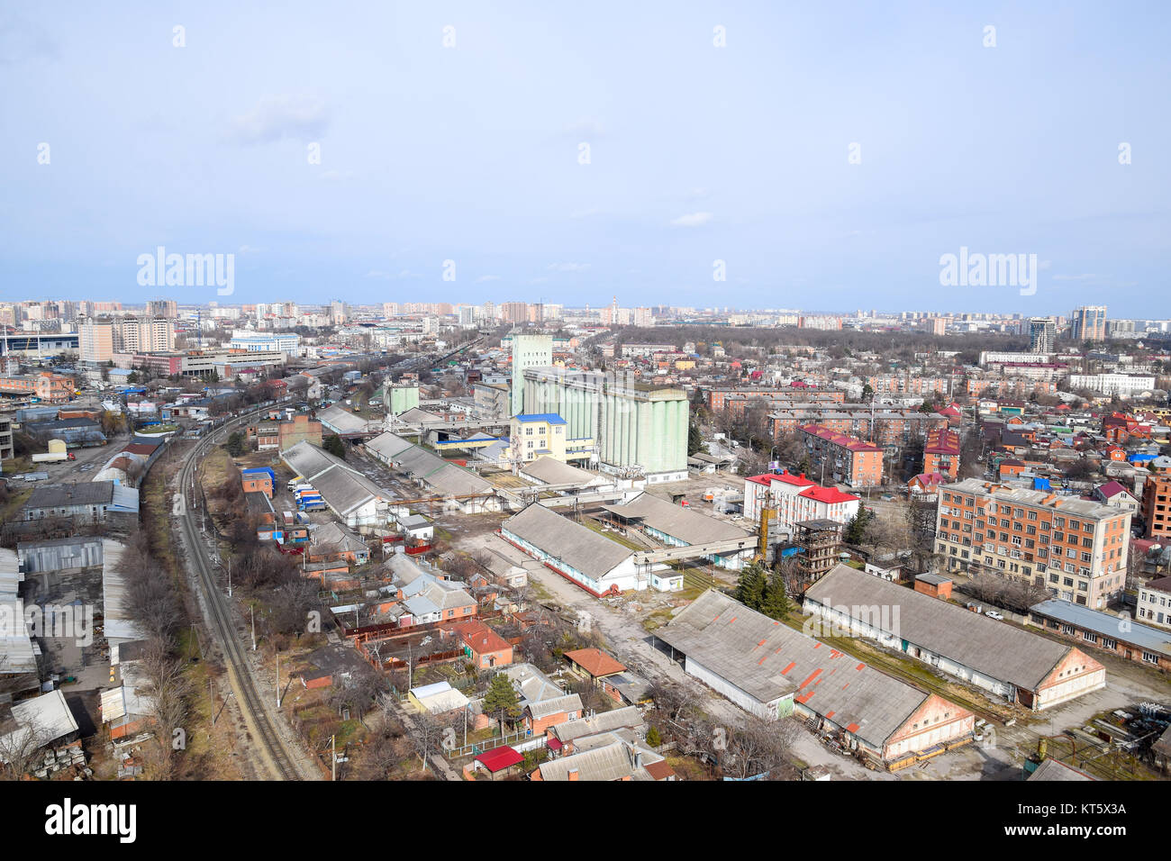 City landscape. The view from the heights of the 24th floor. Krasnodar ...