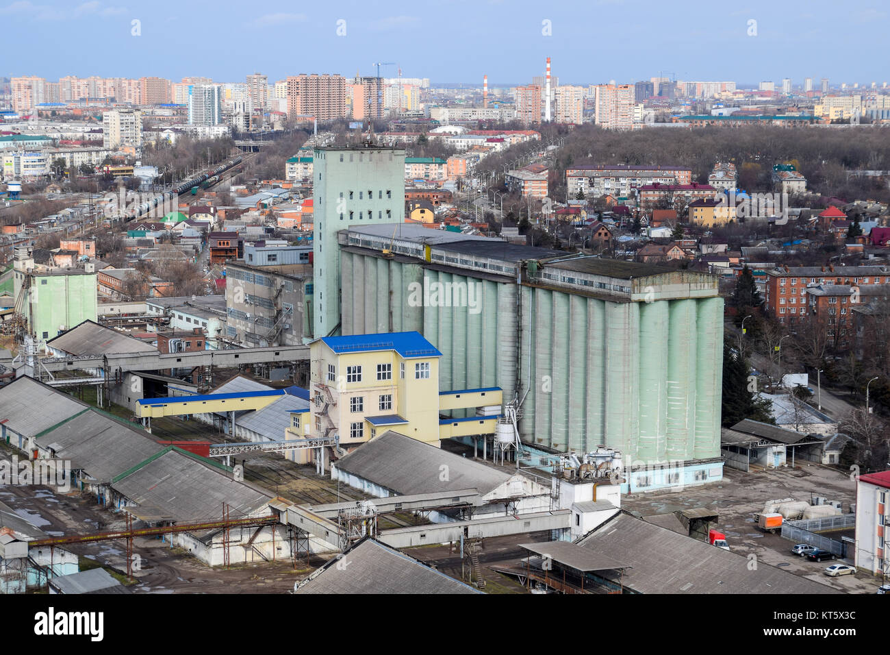 City landscape. The view from the heights of the 24th floor. Krasnodar ...